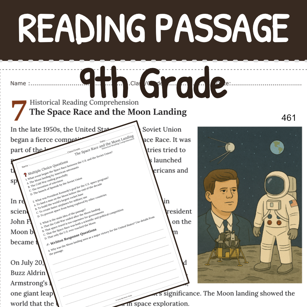 Historical Grade 9 Reading Comprehension Passages with Text Evidence ...