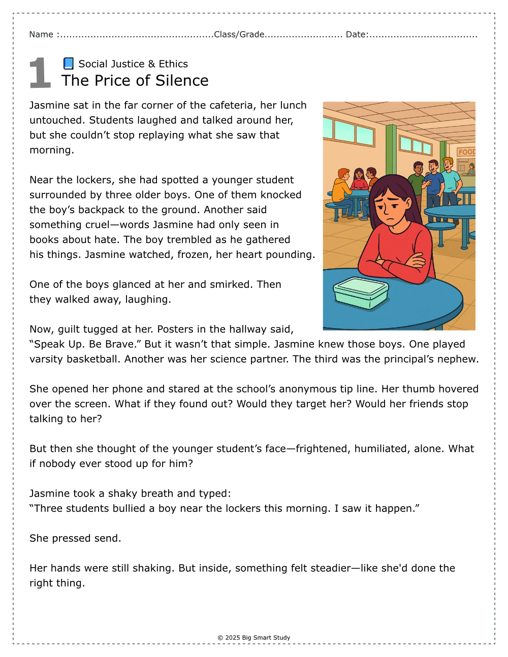 Social Justice & Ethics – Grade 9 Reading Comprehension & Text Evidence ...