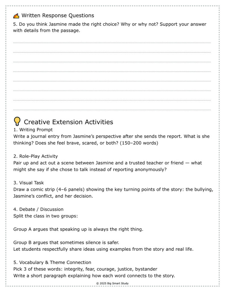 Social Justice & Ethics – Grade 9 Reading Comprehension & Text Evidence ...