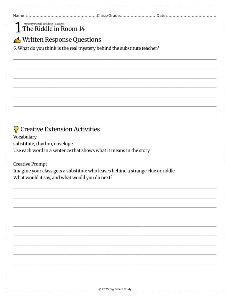 Mystery Puzzle Reading Pack for Grades 4–6 – Comprehension Worksheets ...