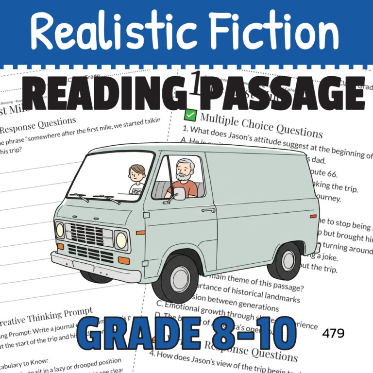 Fiction Worksheet Collection – Fathers & Teens on the Food Truck Grade ...