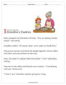 Family & Friends – Grade 1 Reading Comprehension Worksheets (Set of 10 ...