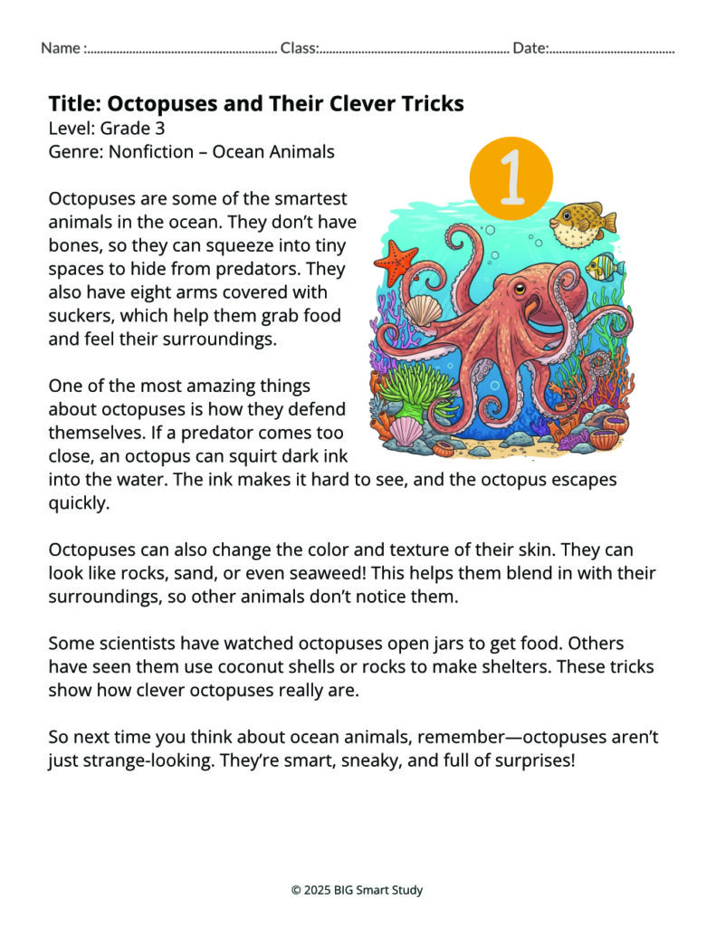 Discover Ocean Animals – 10 Informational Reading Passages with ...