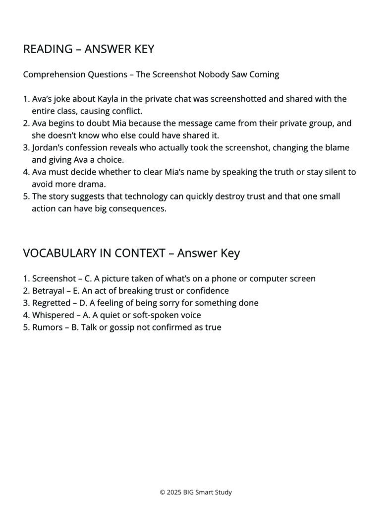 Realistic Teen Stories with Reading & Writing Activities – Grade 7 ...